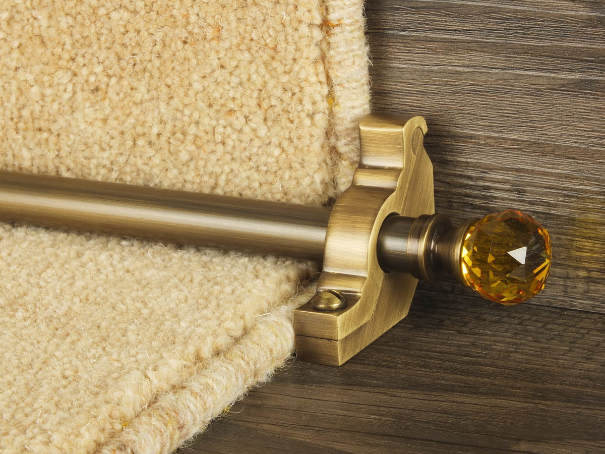 Crystal Amber - Antique Brass Stair Rods | Runner Carpet Rods | Buy ...