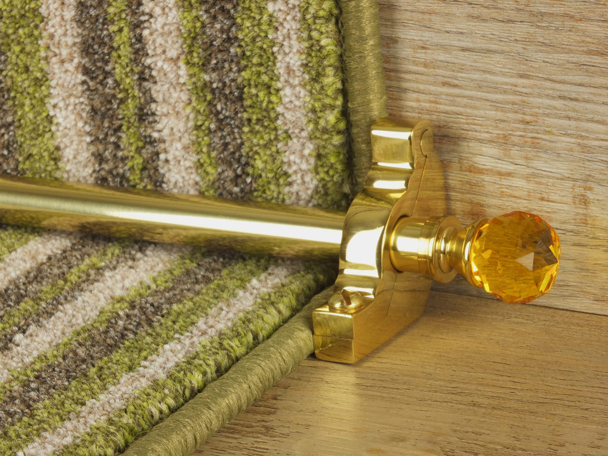 Crystal Amber - Polished Brass Stair Rods | Runner Carpet Rods | Buy ...