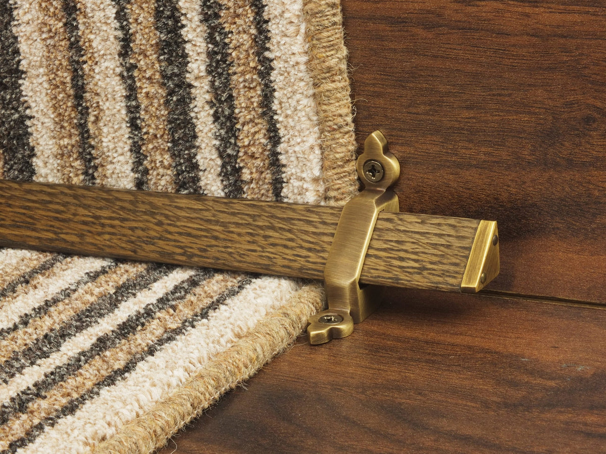 Wooden Stair Rods Antique Brass | Custom-Made Carpet Rods for Runners ...