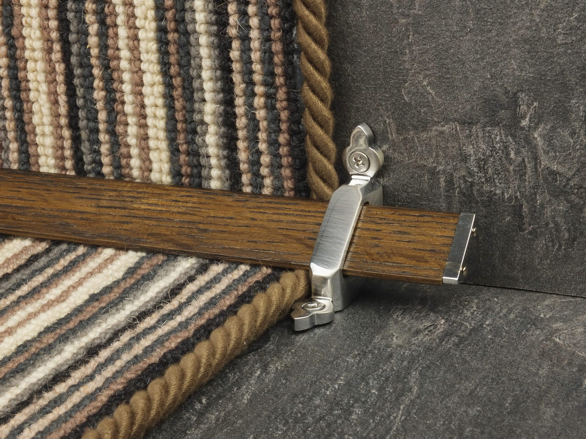 Wooden Stair Rods Brushed Chrome | Custom-Made Carpet Rods for Runners ...