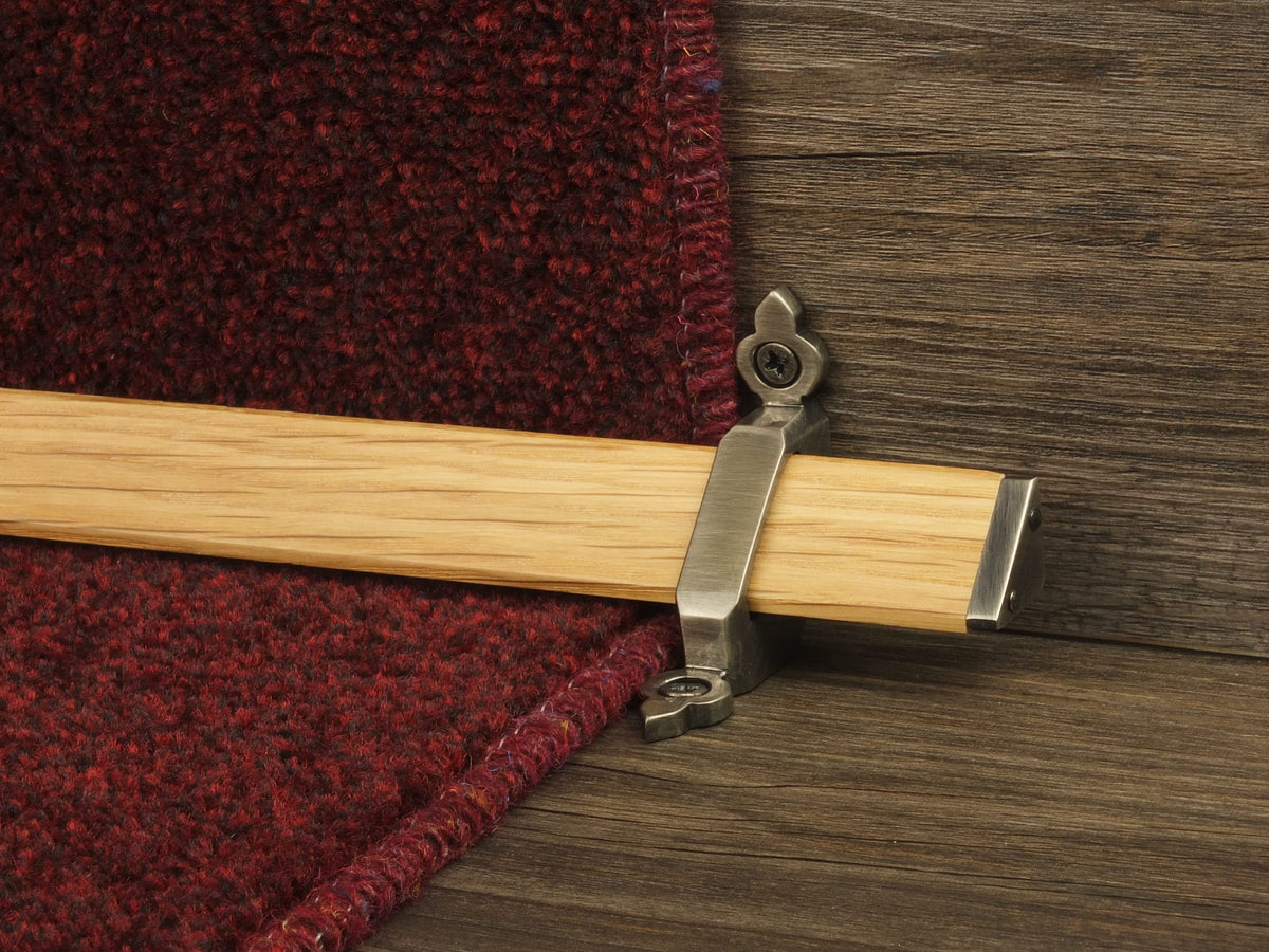 Pewter Tudor Carpet Rods Light | Natural Wood Stair Rods | Best Choice ...