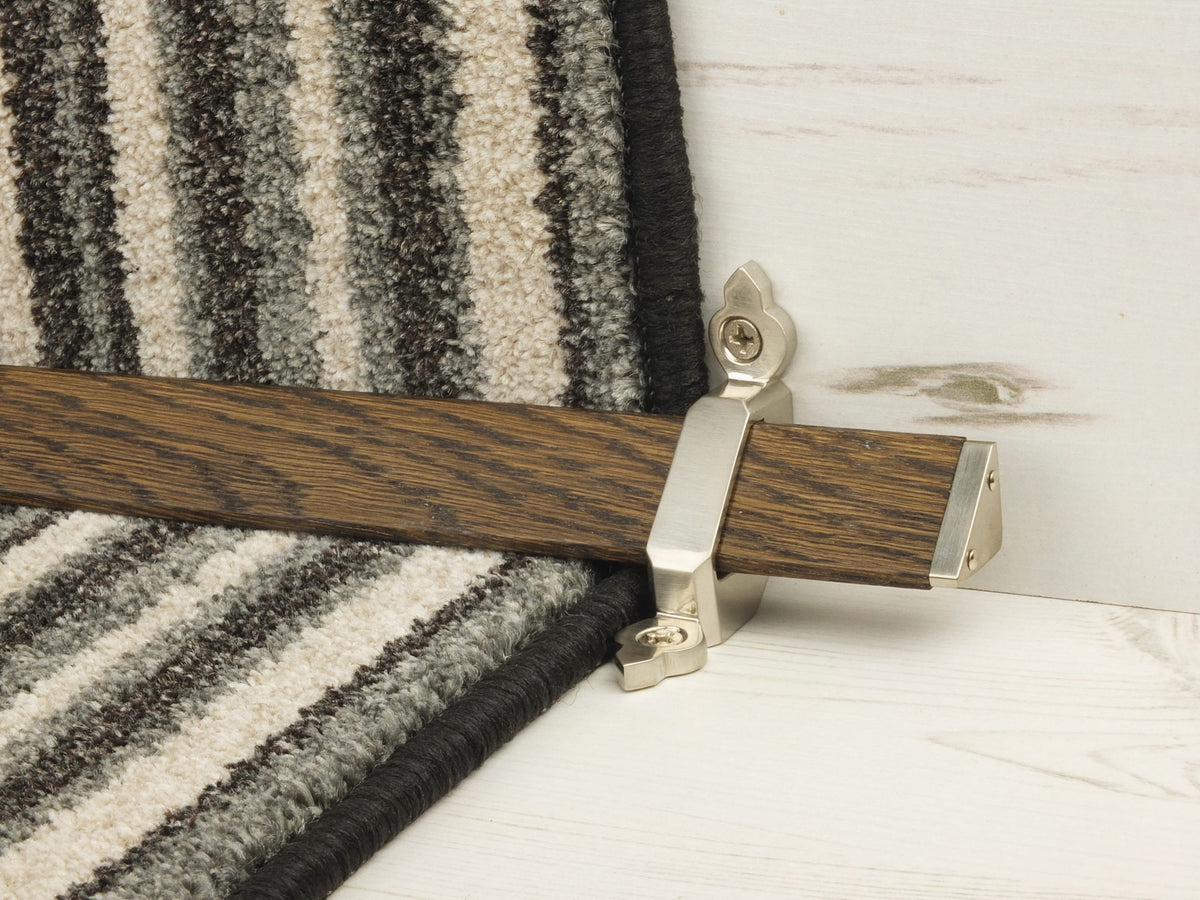 Satin Nickel Wooden Stair Rods | Custom-Made Carpet Rods for Runners ...