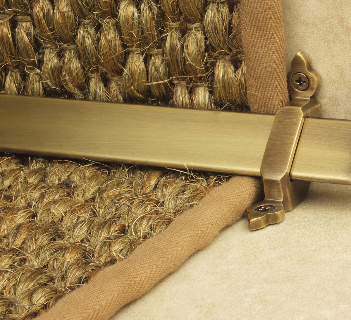 Triangular Stair Rod Brackets Antique Brass | Pairs of Rod Eyes | Shop ...