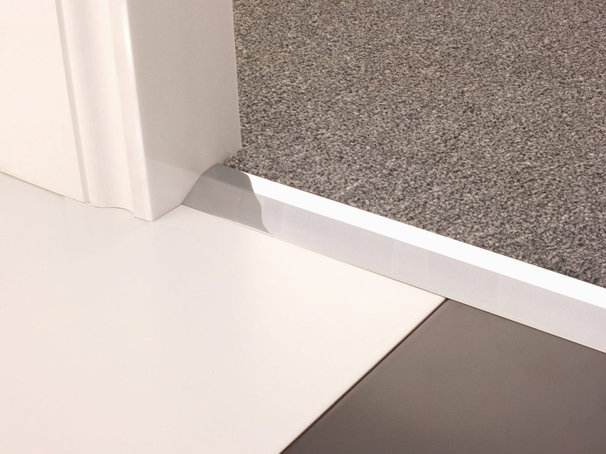 Carpet to Tile Transition Different Heights Brushed Chrome | Carpet ...