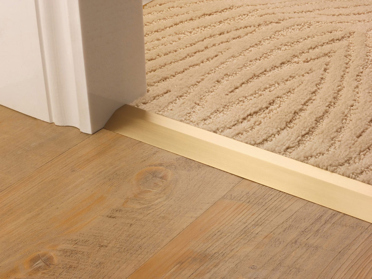 Satin Brass Carpet to Tile Transition Different Heights | Carpet Ramps ...