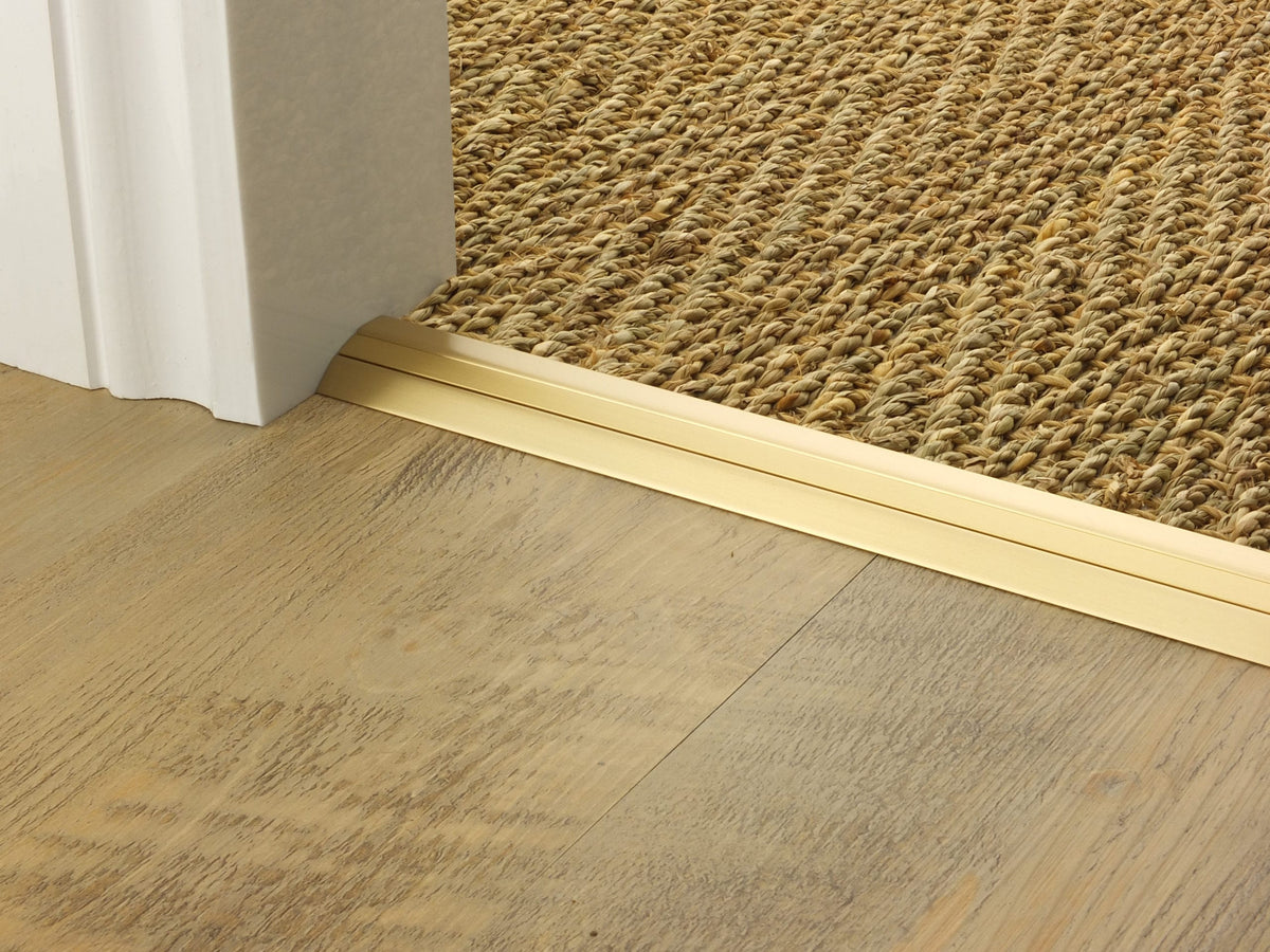 Carpet Door Plates - Premier Posh - Satin Brass | Best Door Thresholds ...