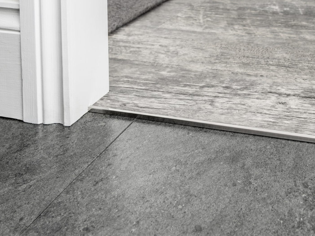 Vinyl Threshold Strip Brushed Chrome | Floor Trims for All ...